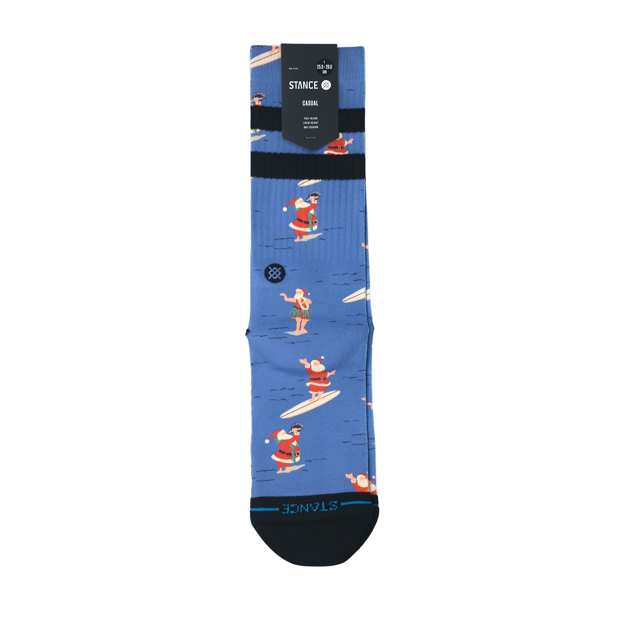 SURFING SANTA CREW（BLUE）L – SOCKSTORE™