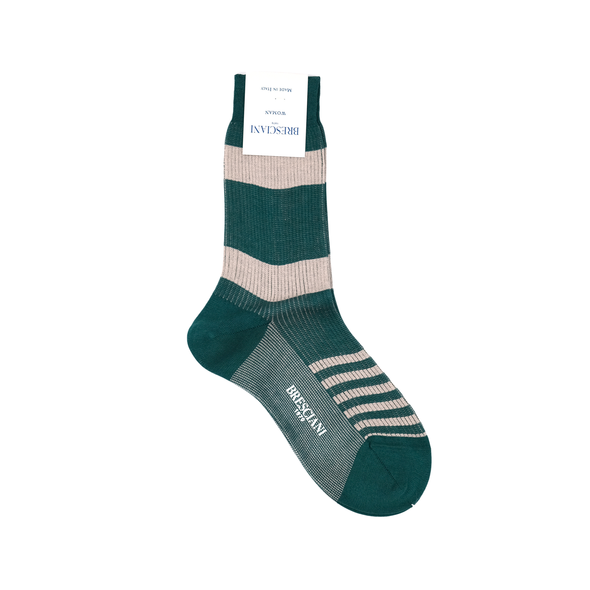 【WOMENS】CRAZY BORDER RIB SOCKS GREEN – SOCKSTORE™